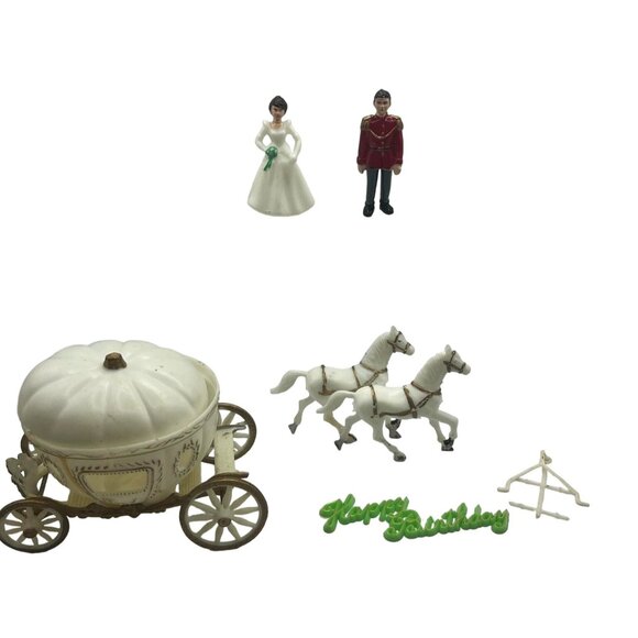Unknown | Other | Prince Princess Horse Drawn Carriage Cake Topper Set ...